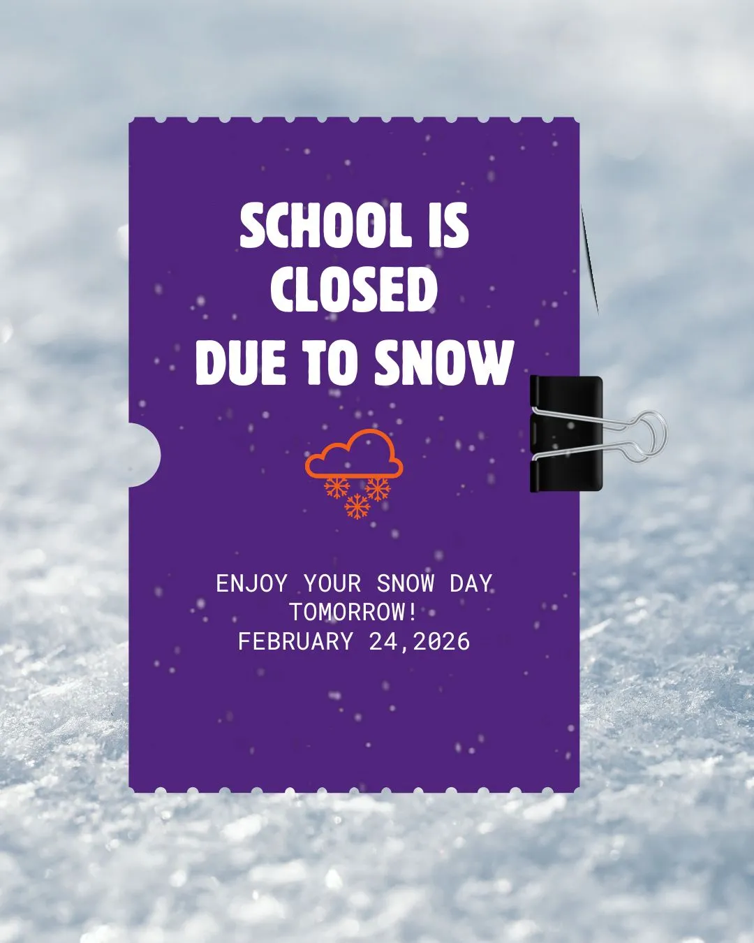 School Closure – February 24, 2026 (Snow Day) | BASSE